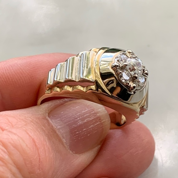 Quality Gold | Accessories | New 4ktt Mens Rolex Style Diamond Ring ...